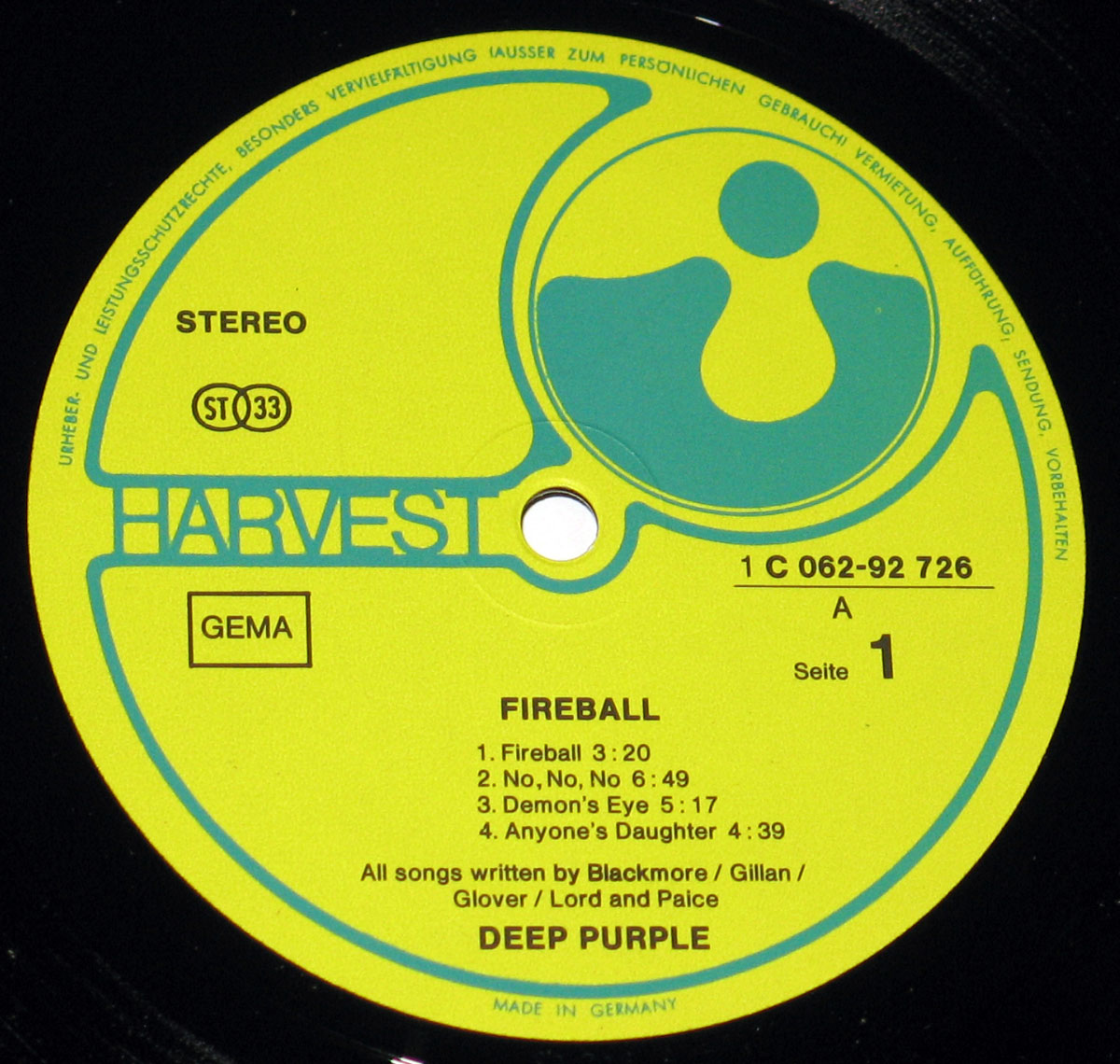 DEEP PURPLE Fireball Album Cover Gallery & 12" Vinyl LP Discography ...