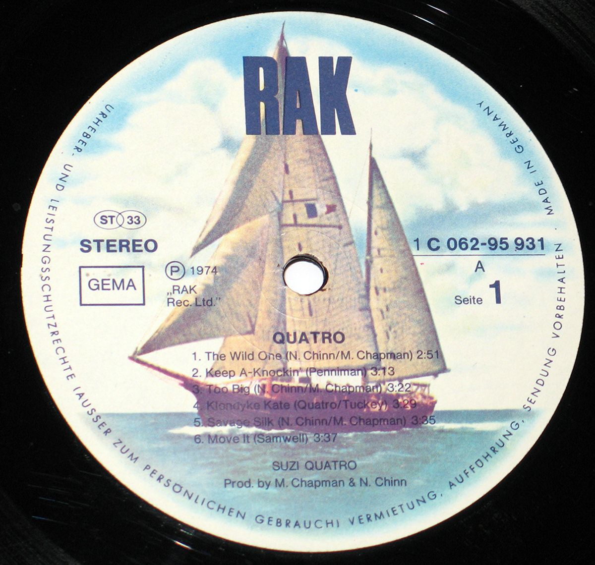 SUZI QUATRO Quatro 70s Female Hard Rock Album Cover Gallery & 12" Vinyl ...