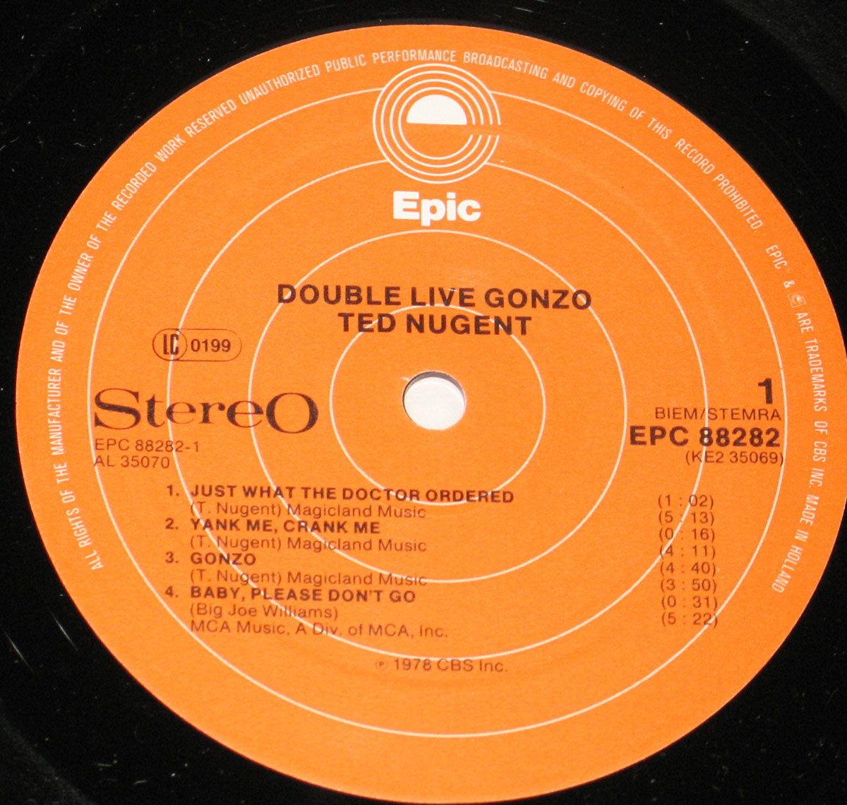Ted Nugent Double Live Gonzo American Hard Rock Album Cover Gallery ...