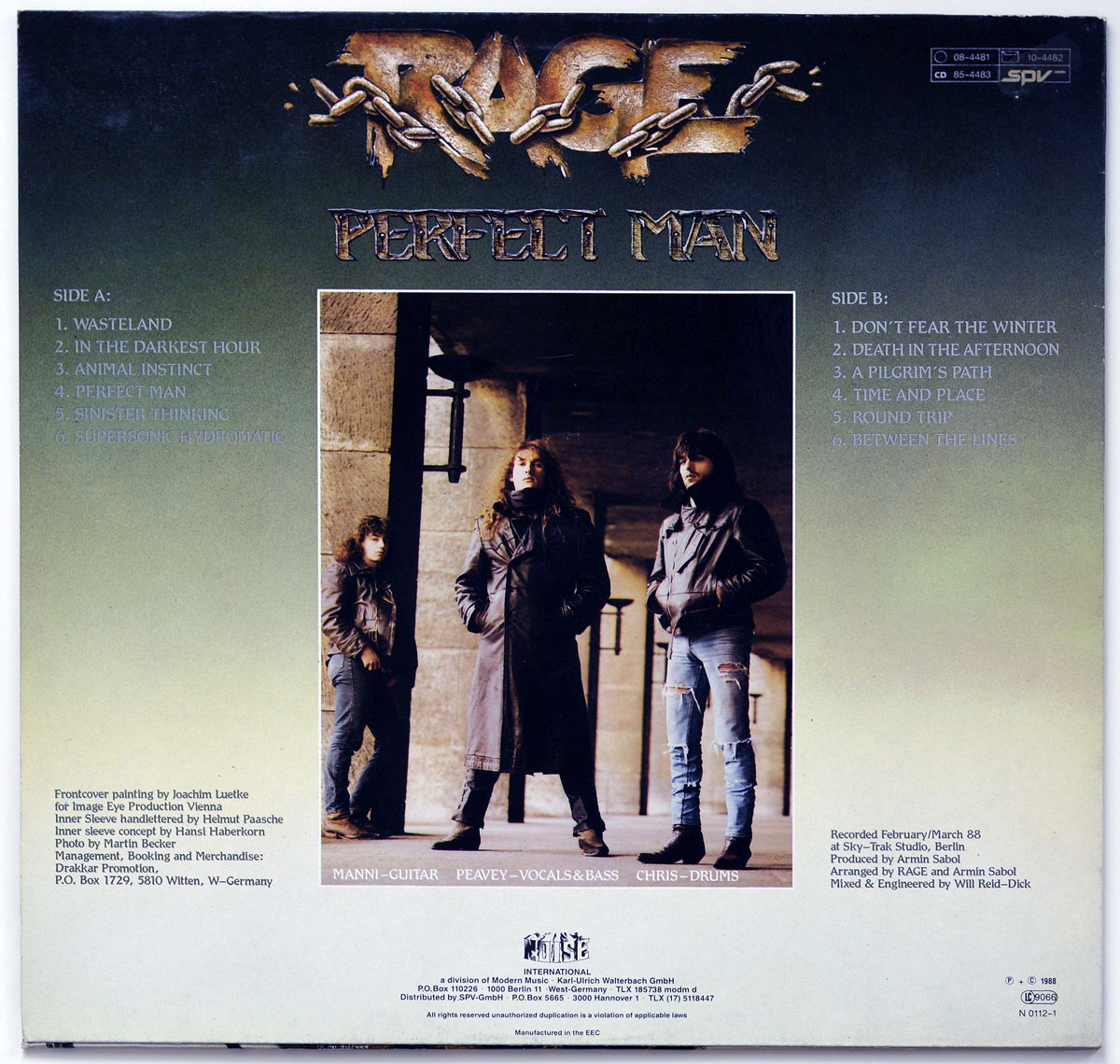 RAGE Perfect Man is the 3d full-length 12" LP album released Rage ...