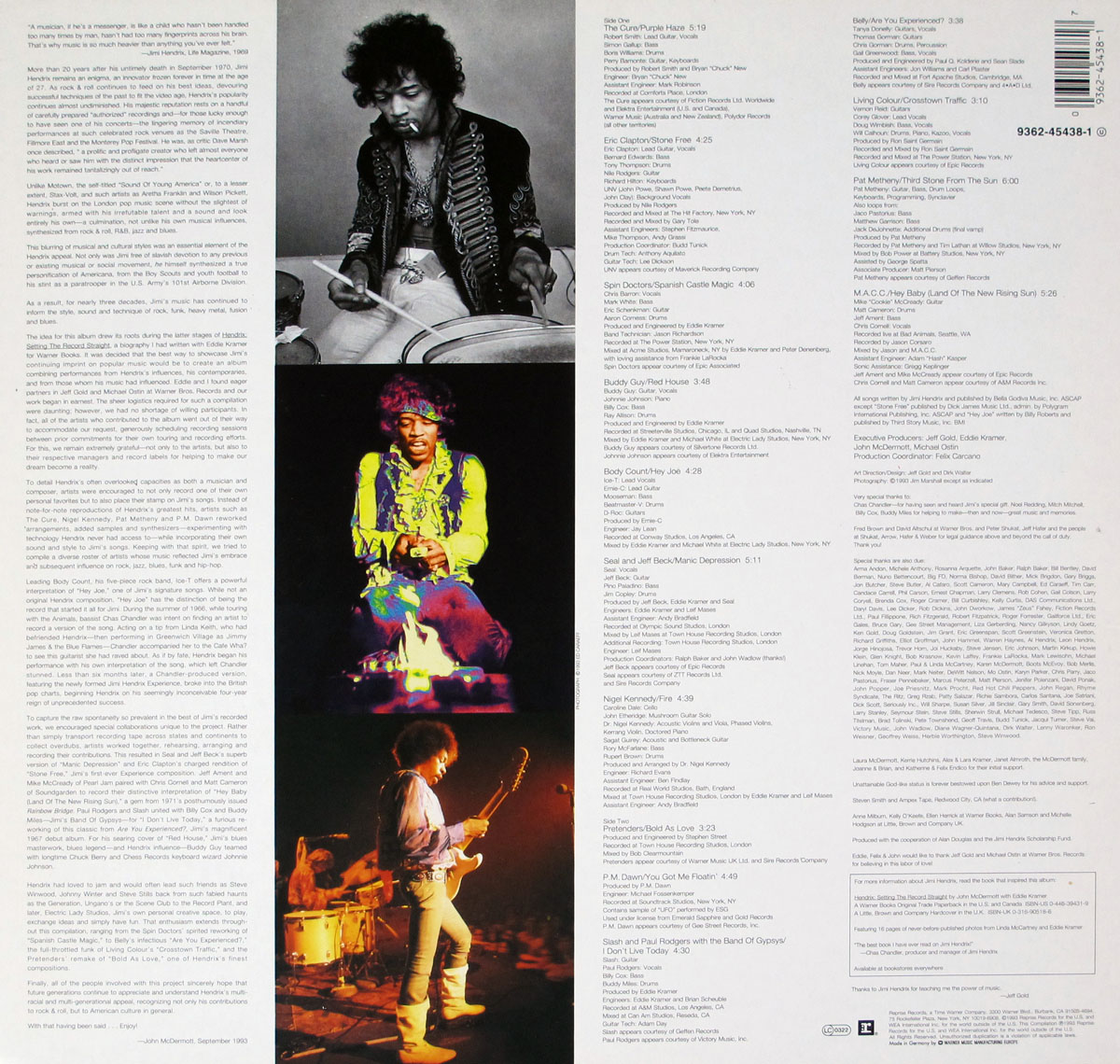VARIOUS ARTISTS Jimi Hendrix "Stone Free: A Tribute" (1993) - Album ...