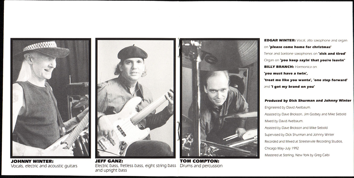 JOHNNY WINTER Hey Where's Your Brother? Blues Rock CD Album Cover ...