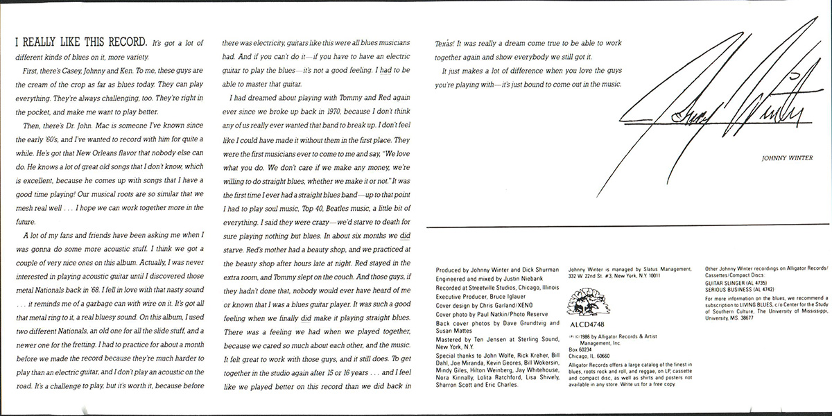 JOHNNY WINTER Hey Where's Your Brother? Blues Rock CD Album Cover ...