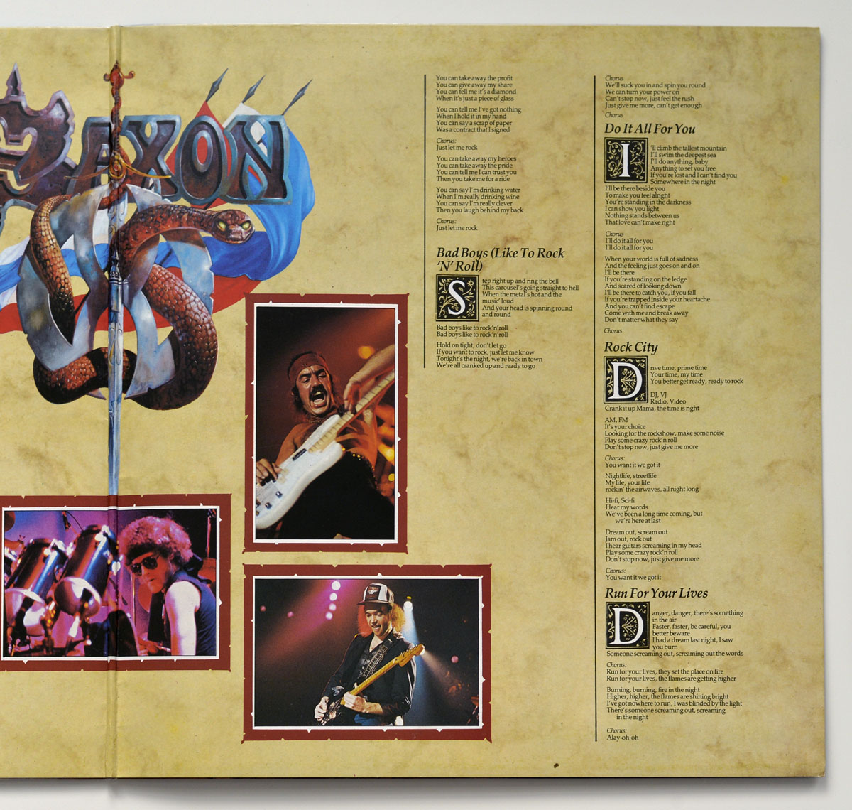 SAXON - Crusader NWOBHM Album Cover and Detailed Description Gatefold ...