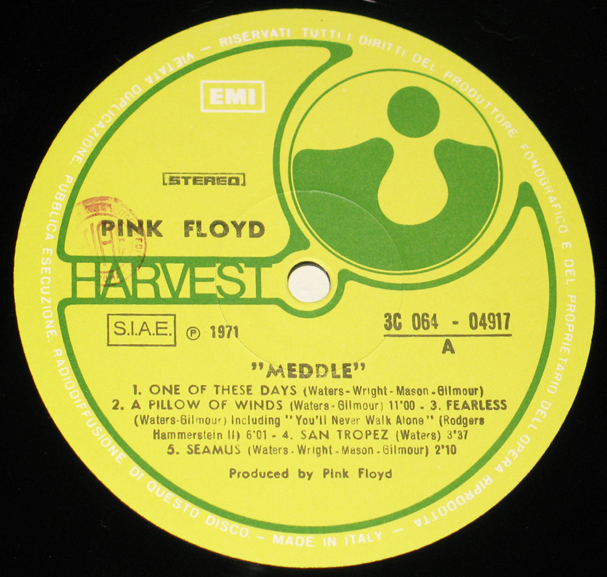 PINK FLOYD Meddle Italy Album Cover Photos & 12" Vinyl LP Discography ...