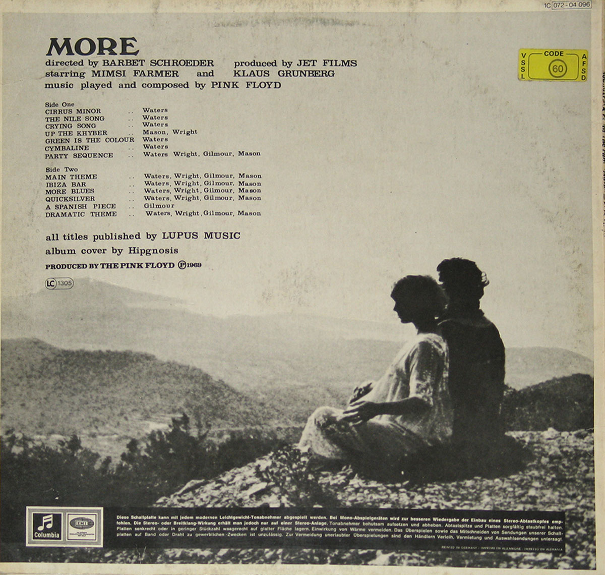 PINK FLOYD More, Soundtrack from the Film Album Cover Gallery & 12 ...