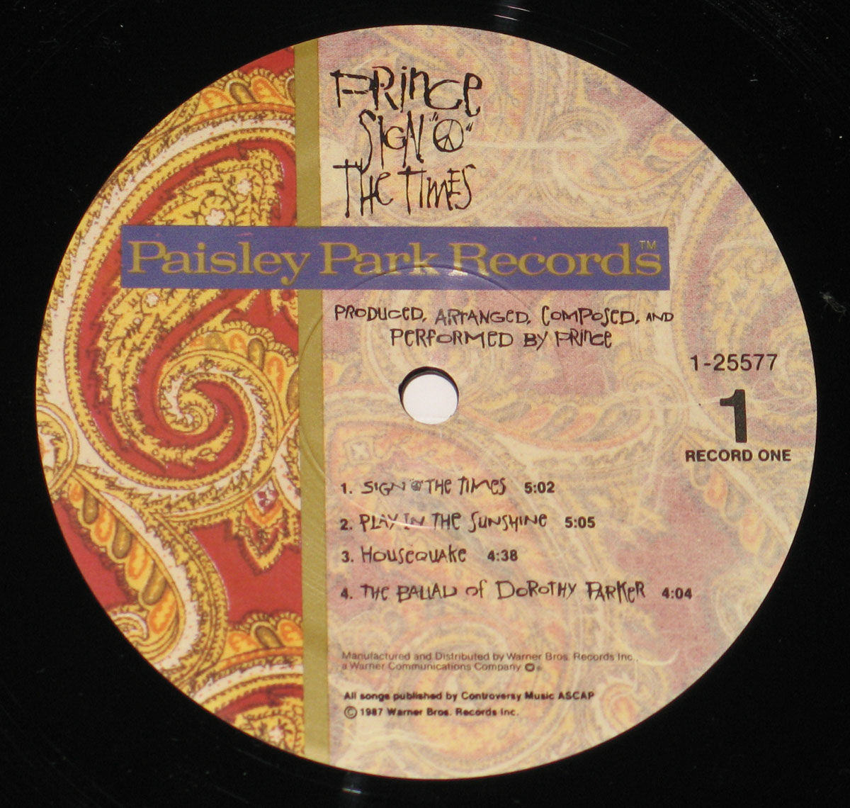 Prince - Sign of the Times Album Cover Gallery & 12" Vinyl LP ...