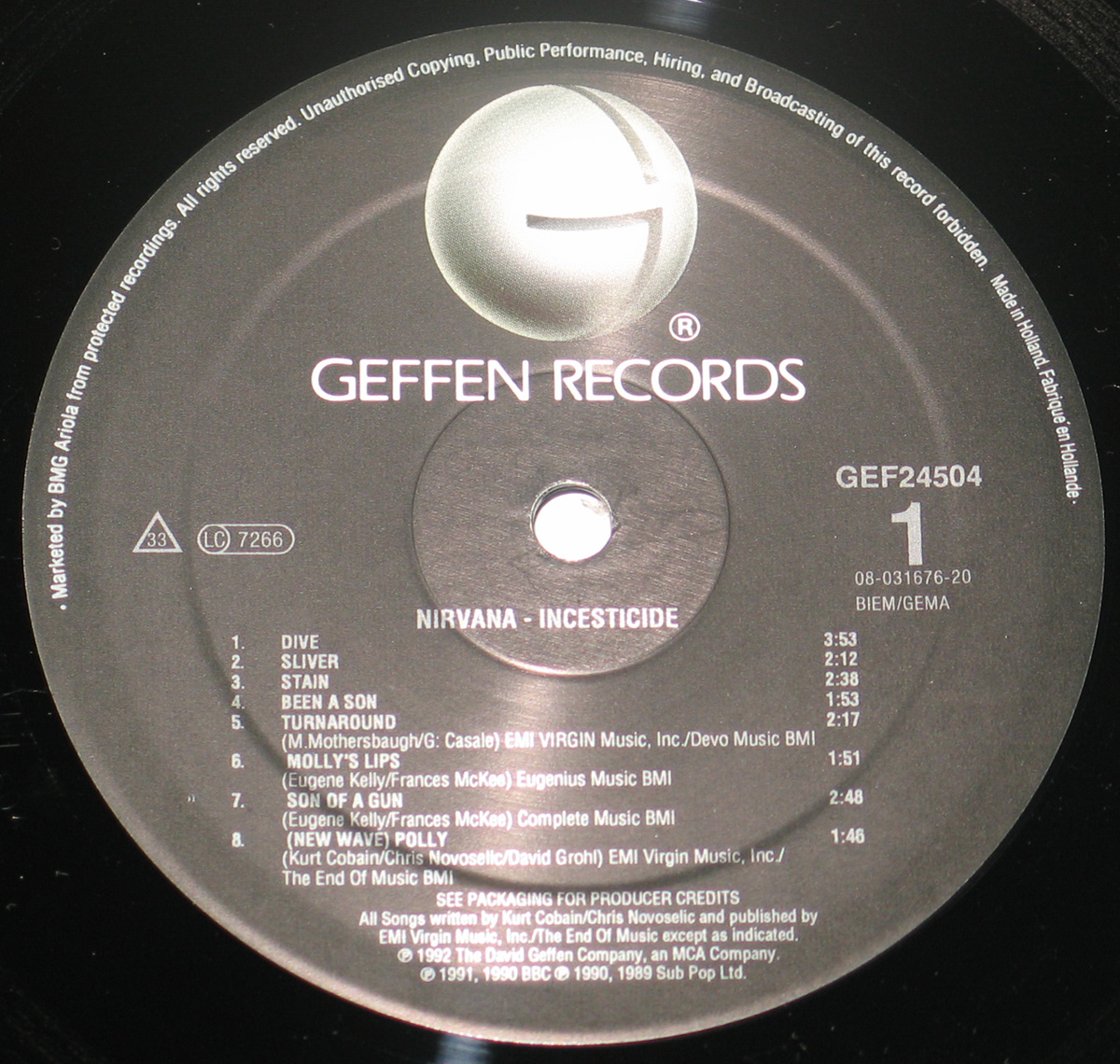 NIRVANA Incesticide Vinyl Album Cover Gallery & Information #vinylrecords