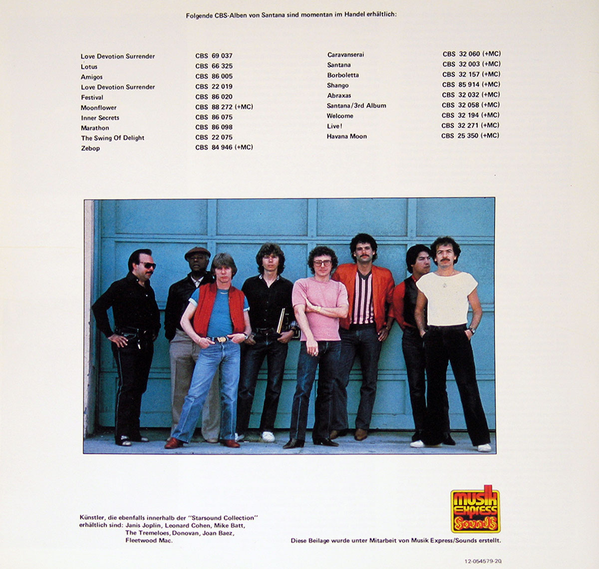 SANTANA Starsound Collection Audiophile Half Speed Mastered Album Cover ...